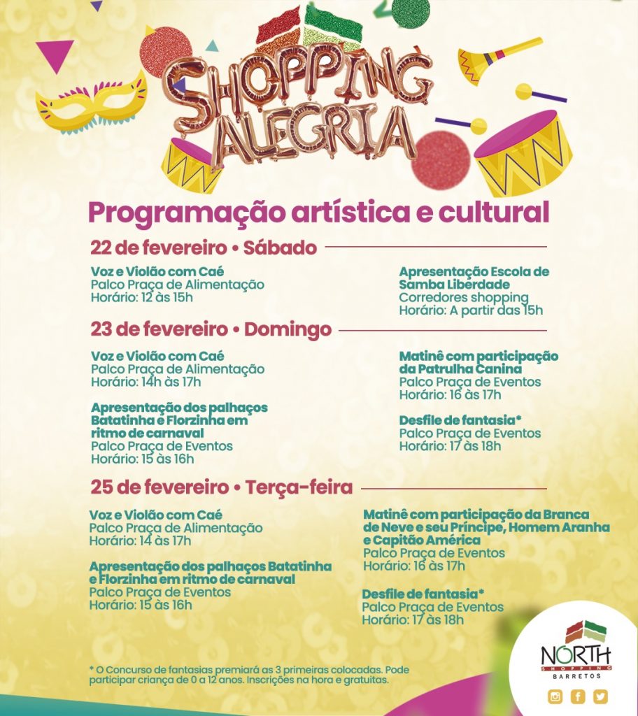 A FOLIA GANHA ESPAÇO NO CARNAVAL NORTH SHOPPING BARRETOS